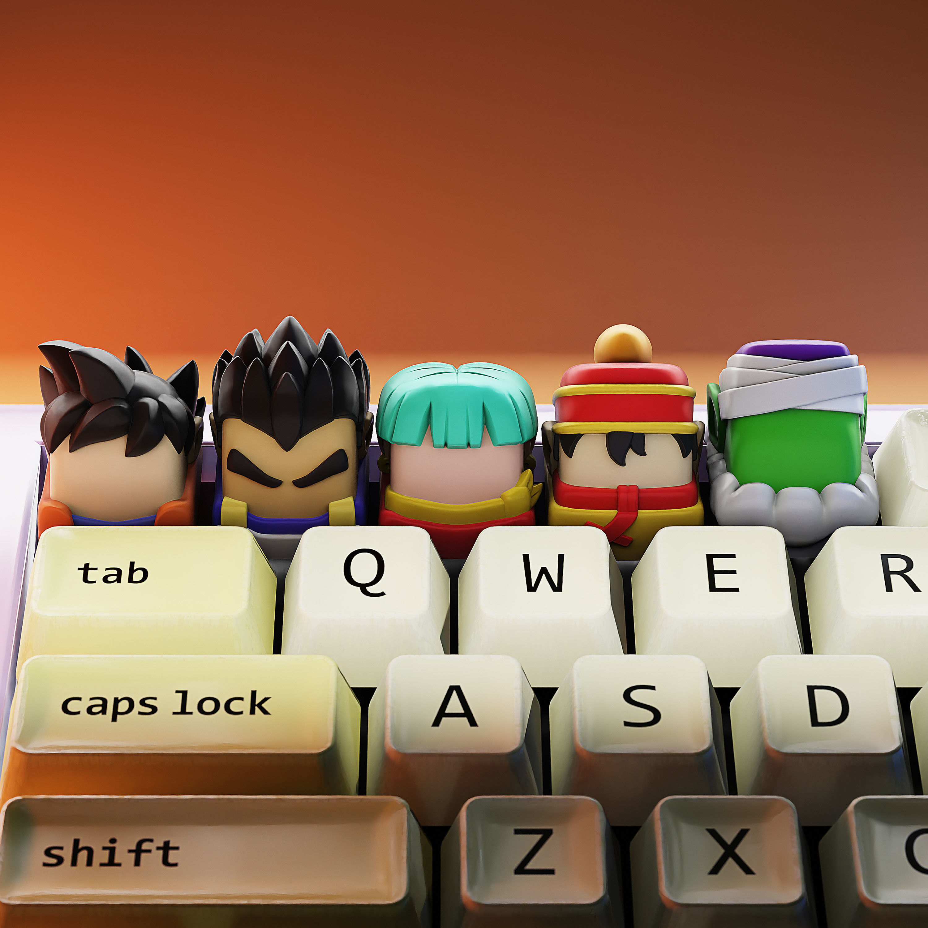Dbz Keycaps Vol I - Dragon ball - Mechanical Keyboard 3D model 3D ...
