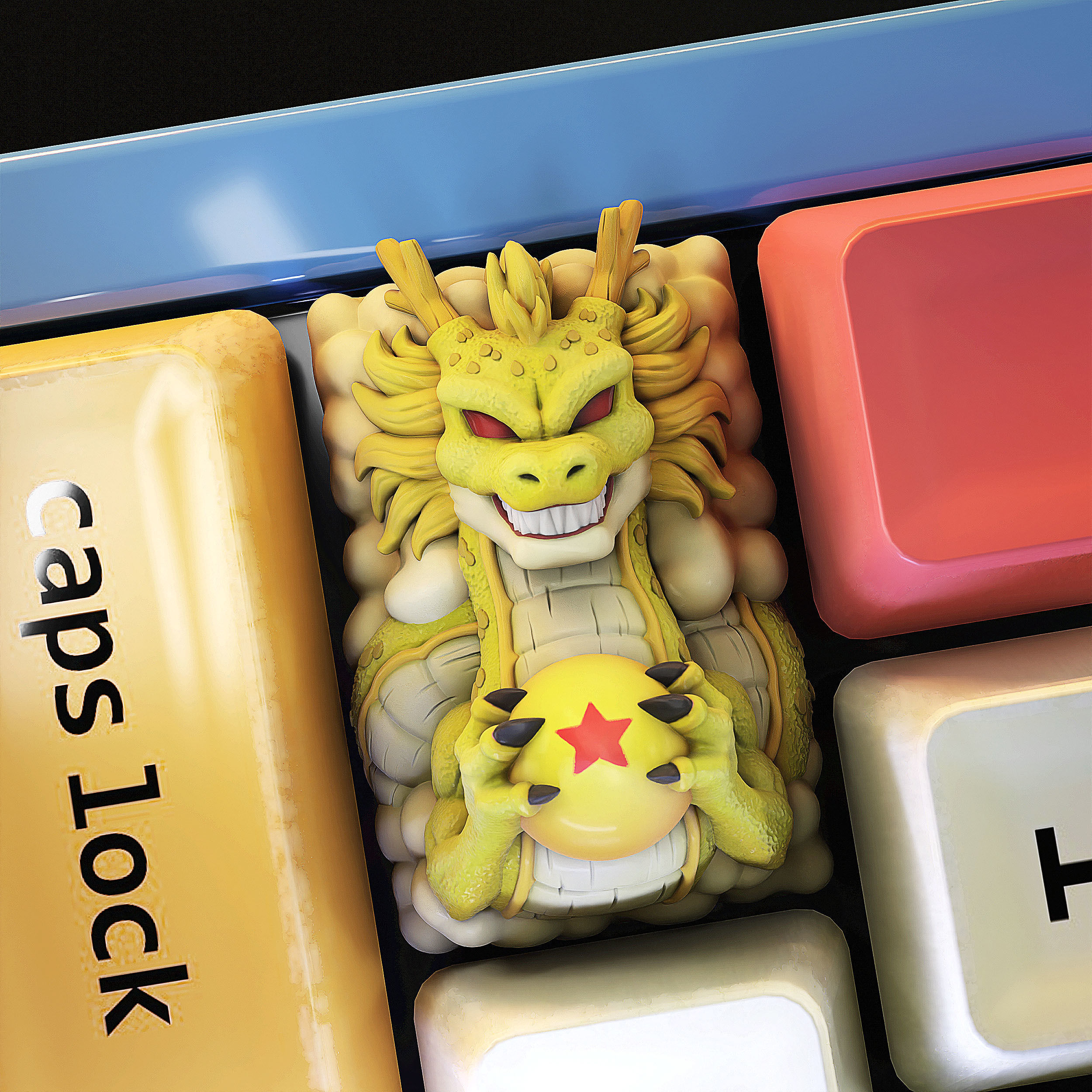Sheng Long Shenron- Dragon ball Tab Keycap - Mechanical Keyboard 3D ...