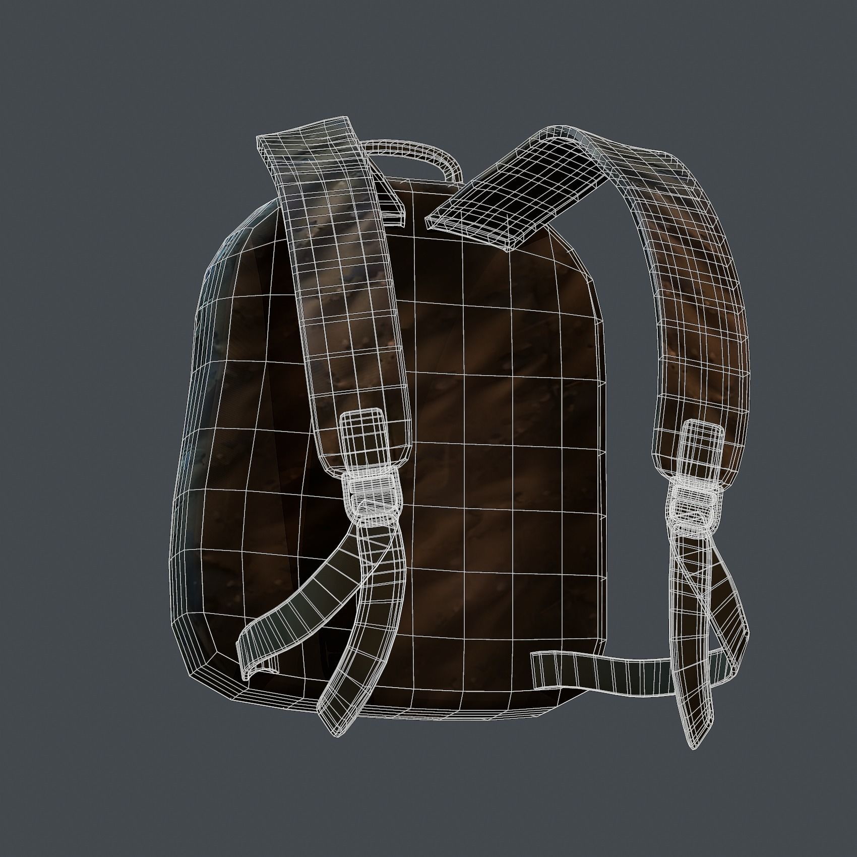 3D model Backpack military combat Black baggage Low-poly 3D model VR ...