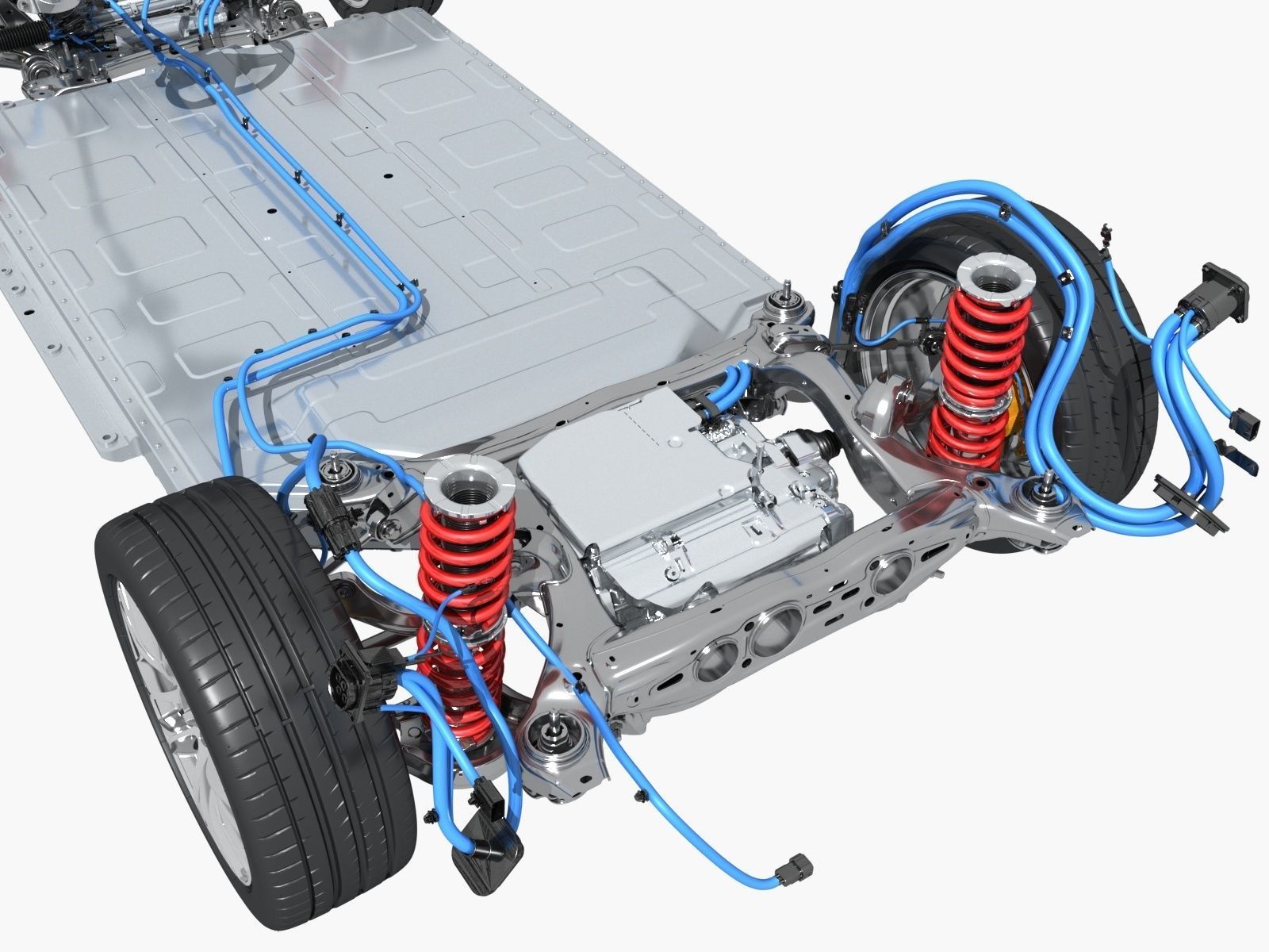Electric vehicle chassis 3D model | CGTrader