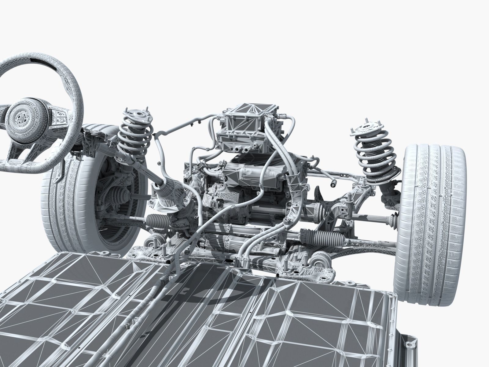 Electric SUV chassis X-ray 3D model | CGTrader