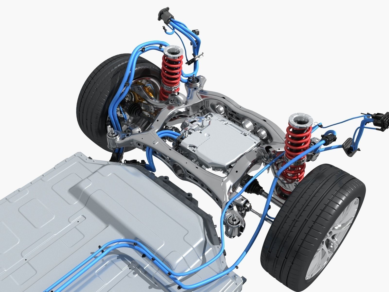 Electric SUV chassis X-ray 3D model | CGTrader