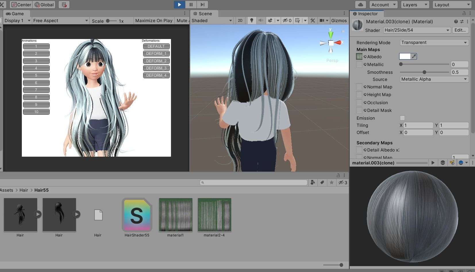 3D model 3D Item Hair Unity Prefab Zepeto Model FBX 55 VR / AR / low ...