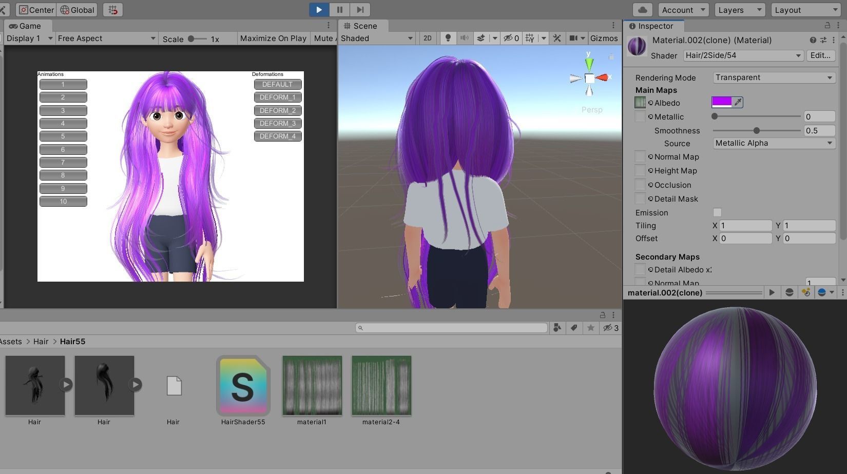 3D model 3D Item Hair Unity Prefab Zepeto Model FBX 55 VR / AR / low ...