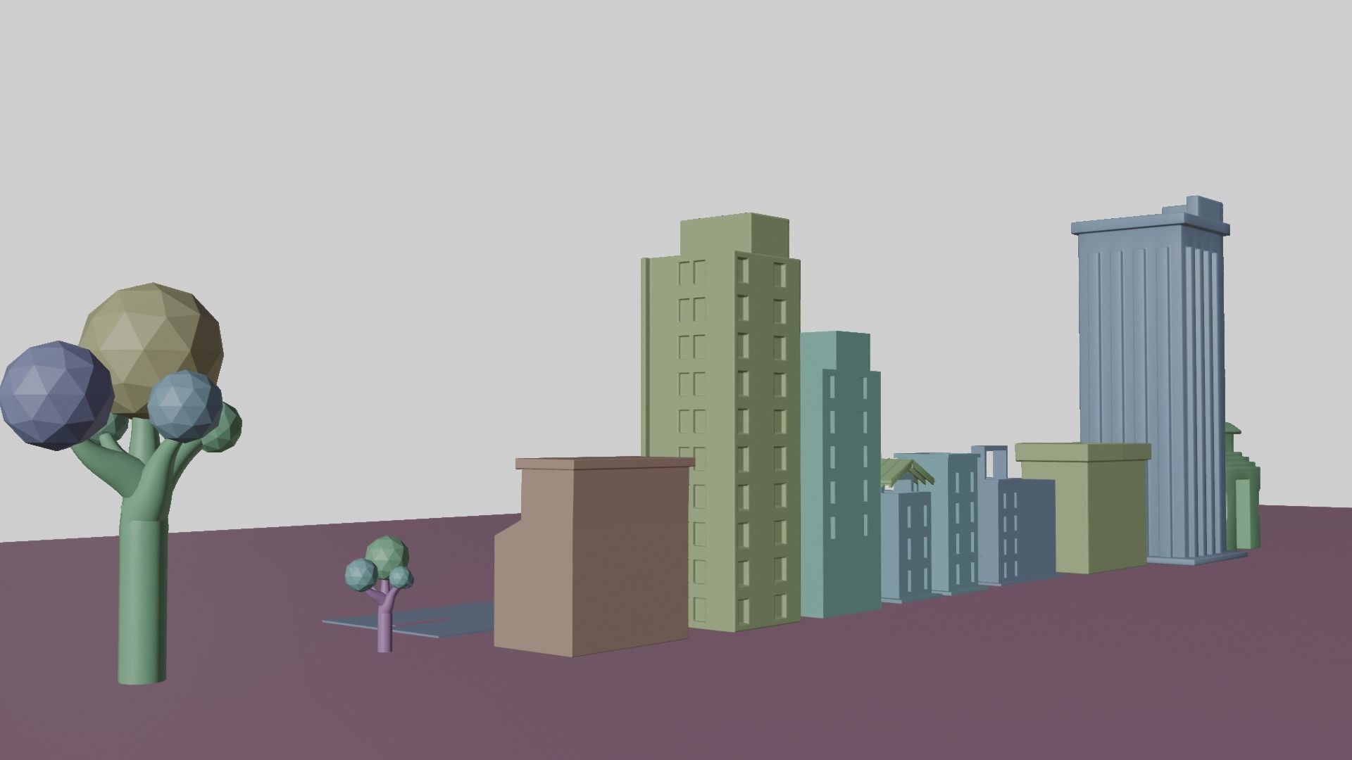3D model Urban - Low Poly 3d city building model VR / AR / low-poly ...