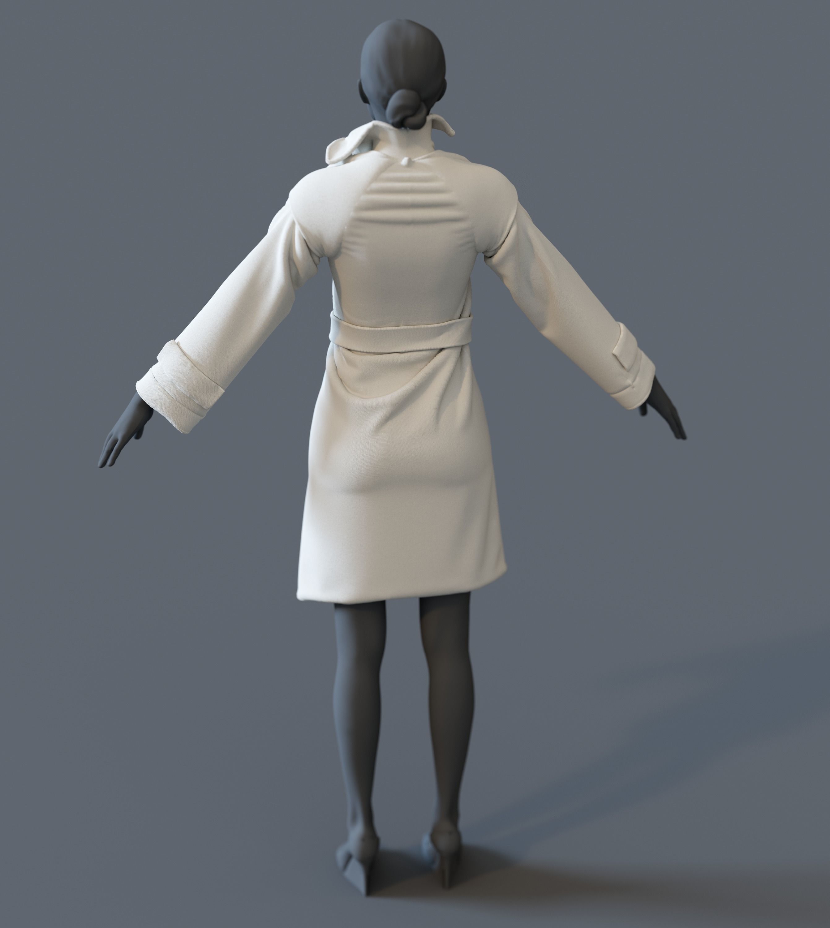 3D model Woman Trench Coat VR / AR / low-poly | CGTrader