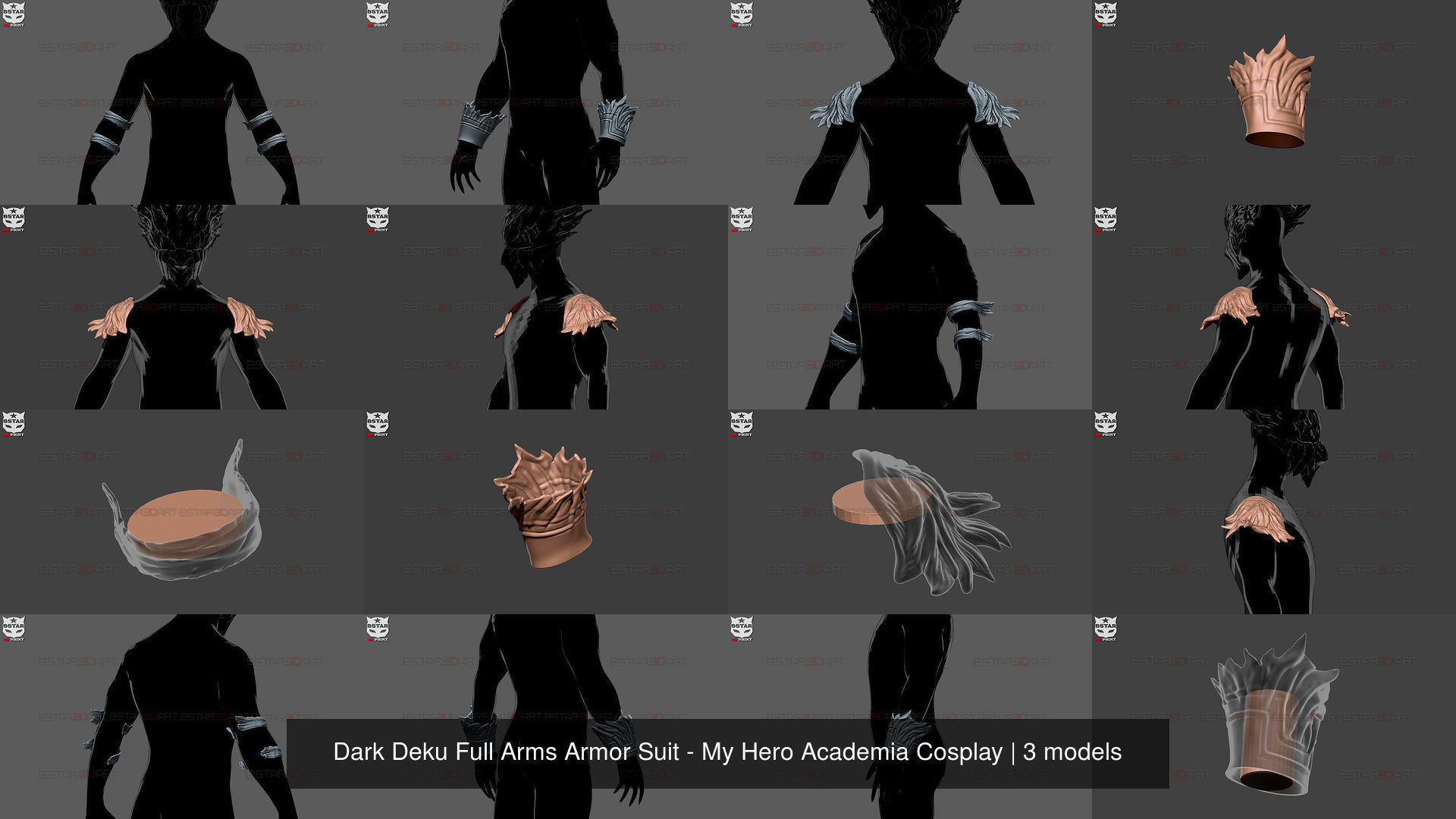 Dark Deku Full Arms Armor Suit - My Hero Academia Cosplay 3D Model ...