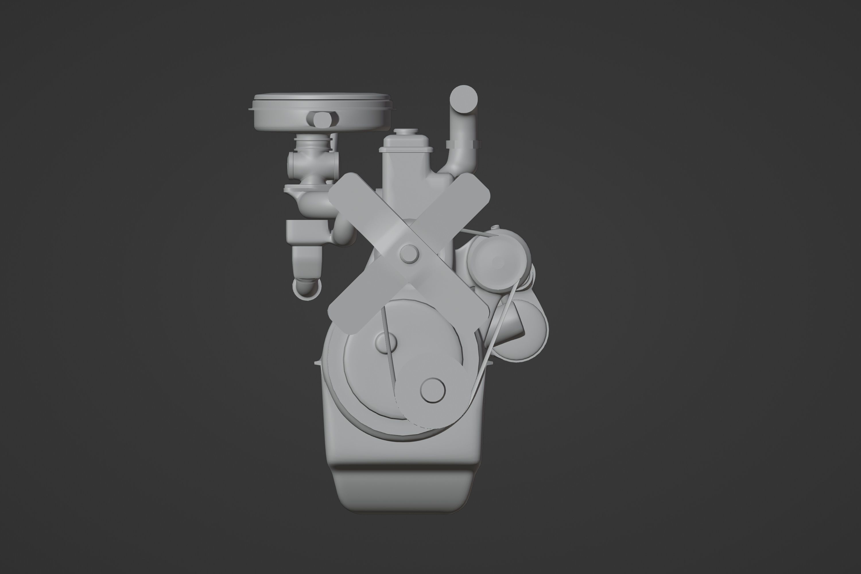 Old straight engine inline engine - print ready 3D model 3D printable ...