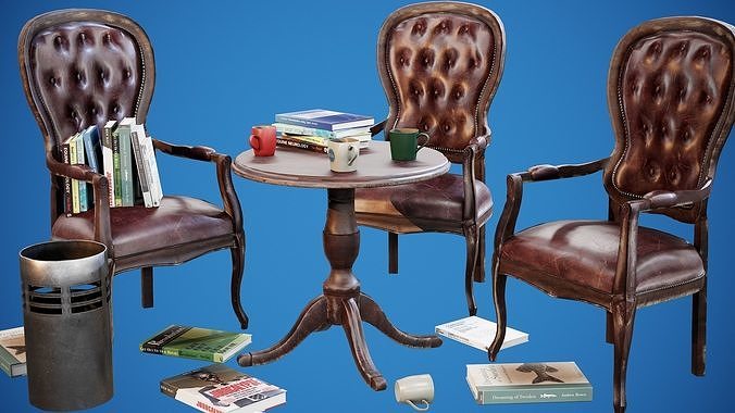 3D model Chair And Table Pack - PBR Game Ready Props VR / AR / low-poly ...