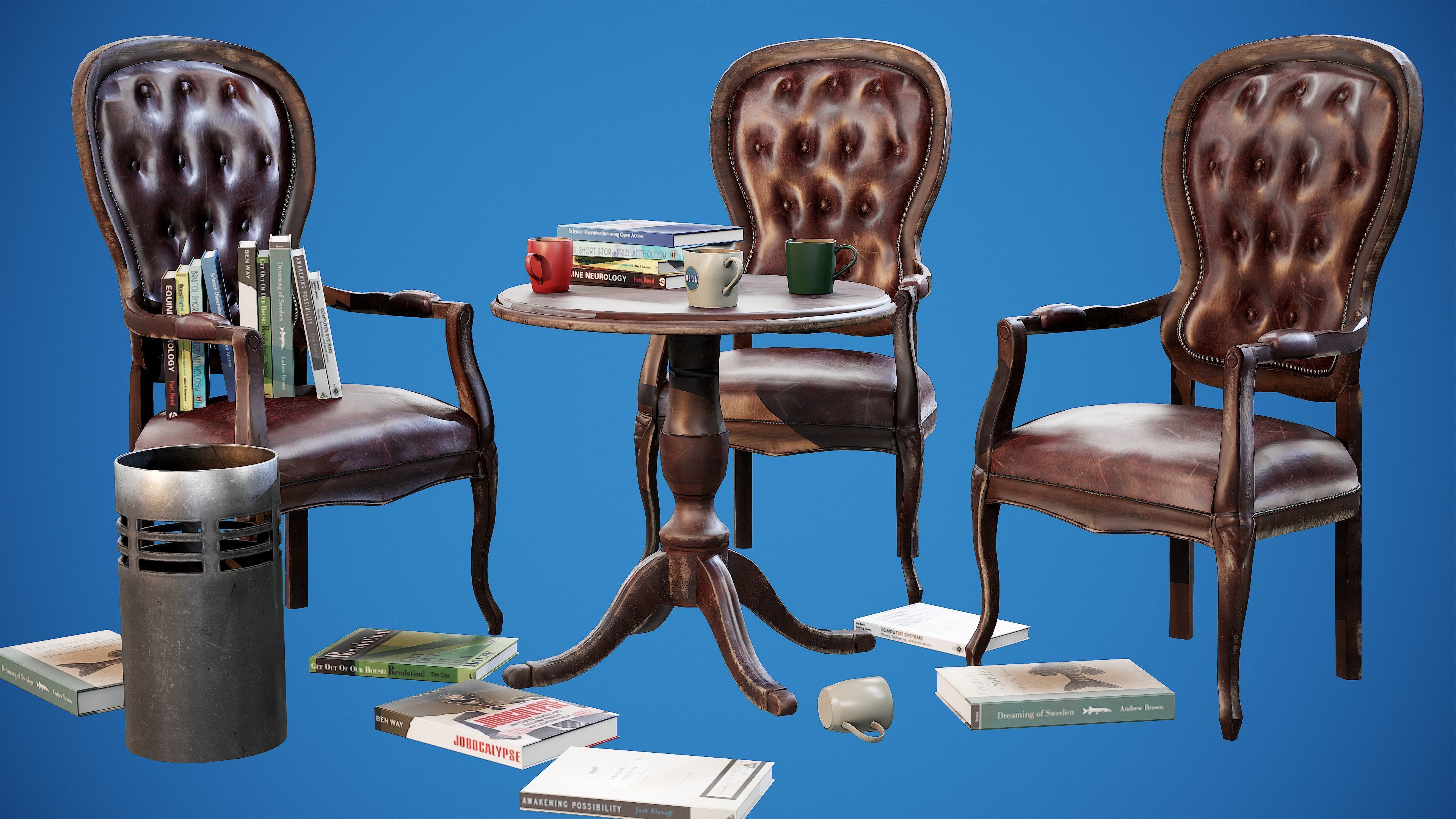 3D model Chair And Table Pack - PBR Game Ready Props VR / AR / low-poly ...