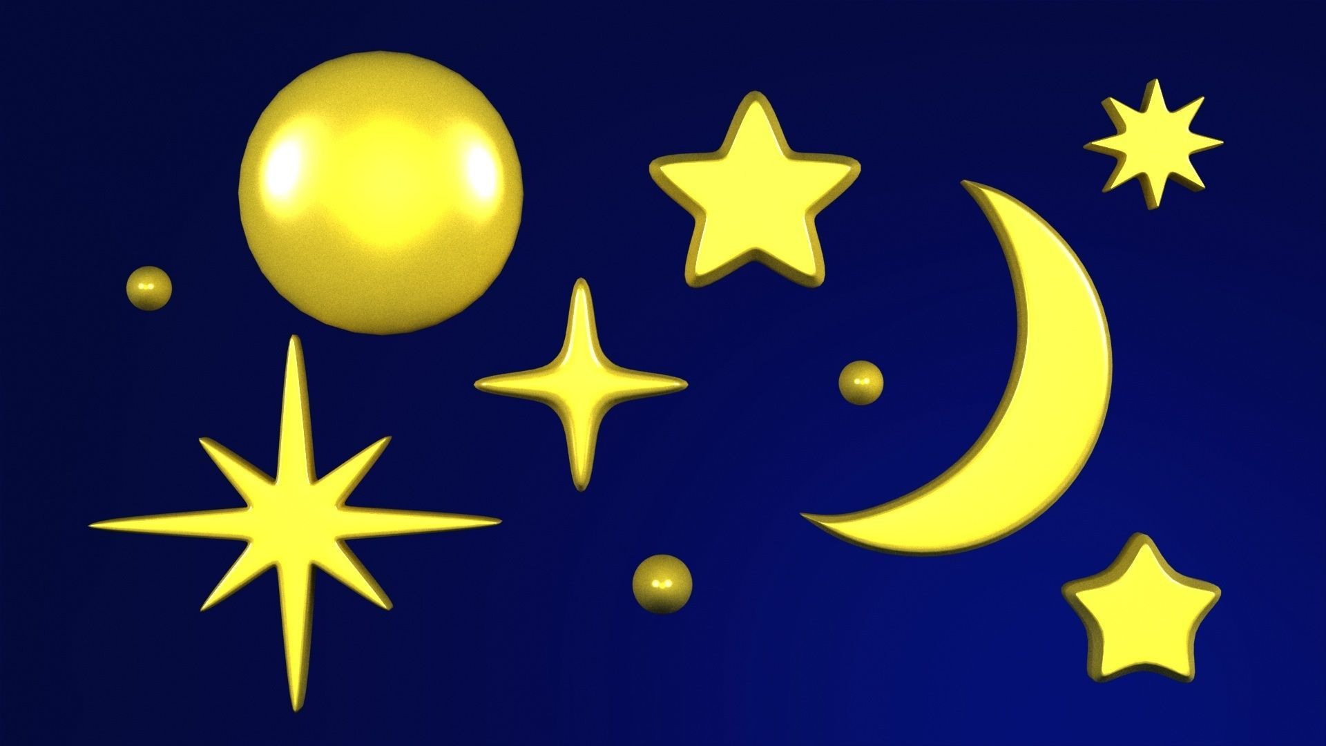 Cartoon star Pack Stars 3D model 3D model | CGTrader
