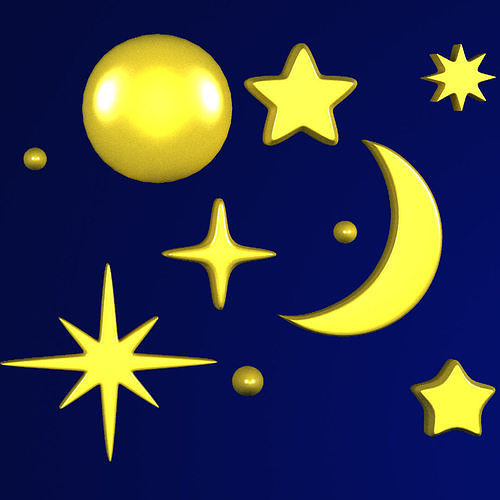 Cartoon star Pack Stars 3D model 3D model | CGTrader