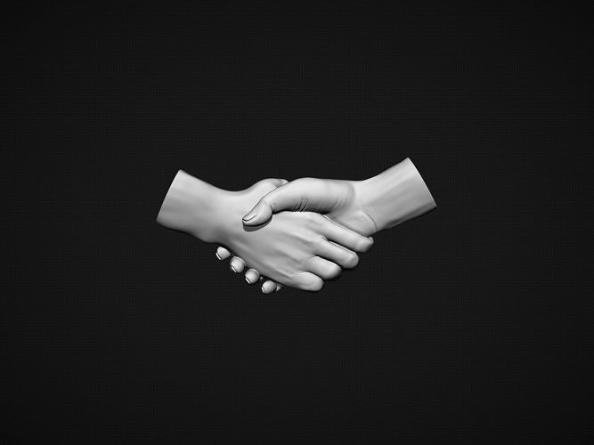 Shake Hands Bas relief 3D model 3D printable | CGTrader