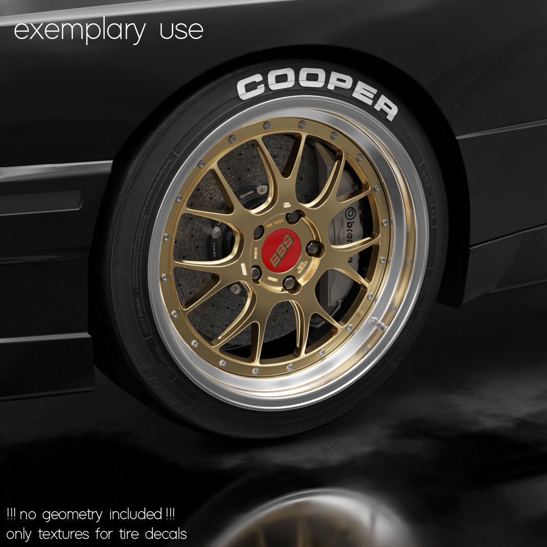 36x Cooper tire sidewall 4K PNG decals Texture | CGTrader