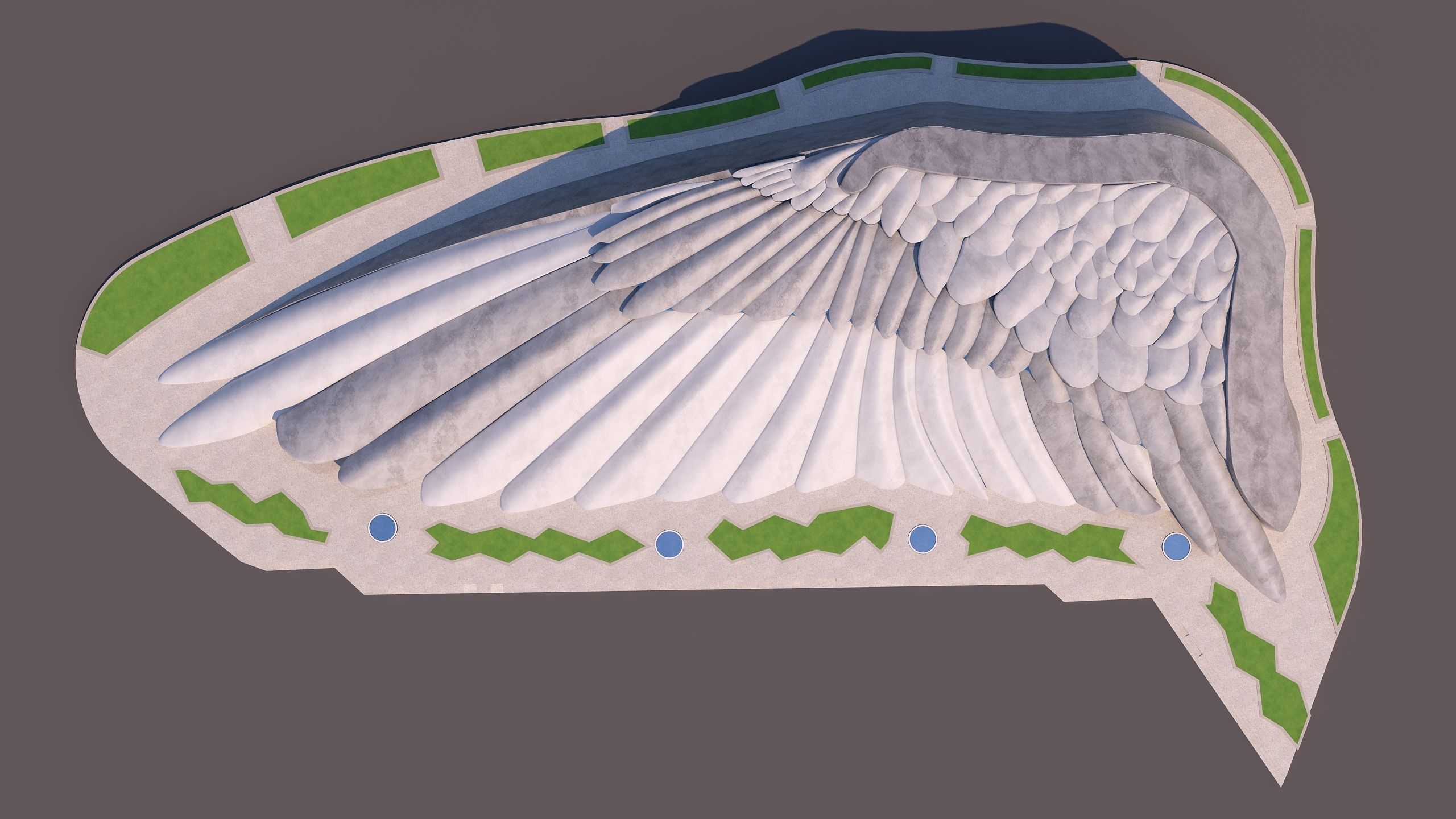 0126 - Bird Wing Building 3D model | CGTrader
