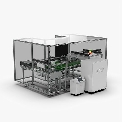 Fully Automatic Loading and Unloading Code Scanning Machine 3D model ...