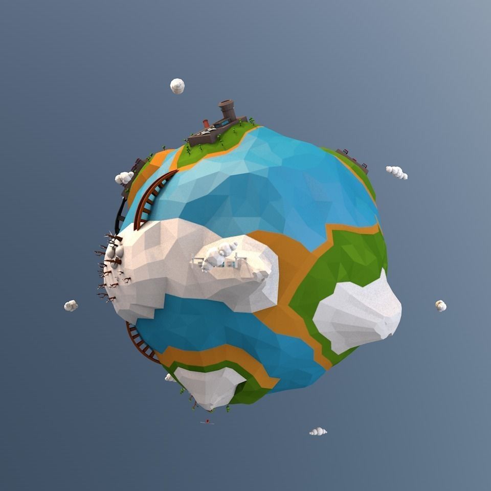 Cartoon Earth 3D model | CGTrader