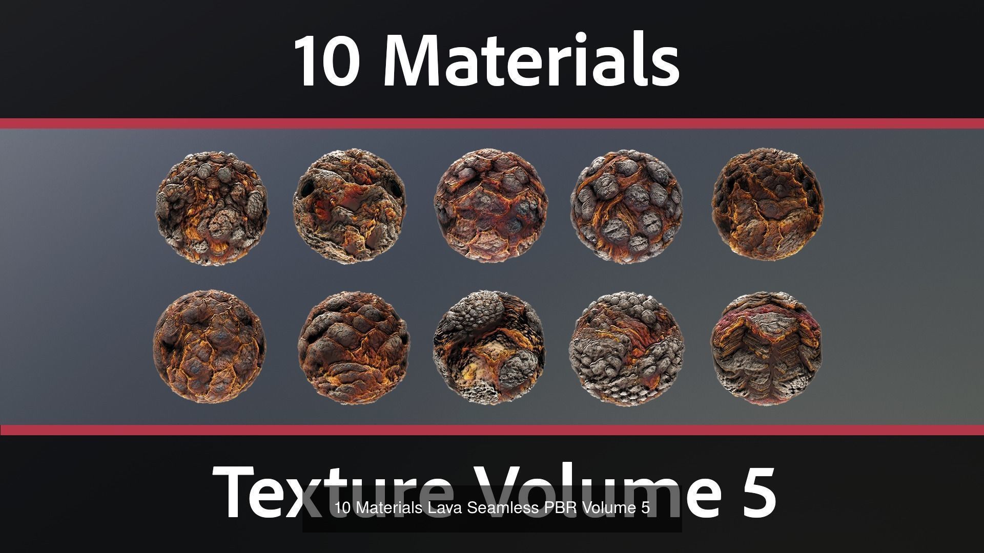 3D Model Collection 60 Materials Lava Seamless PBR Mega-Bundle 1 VR ...
