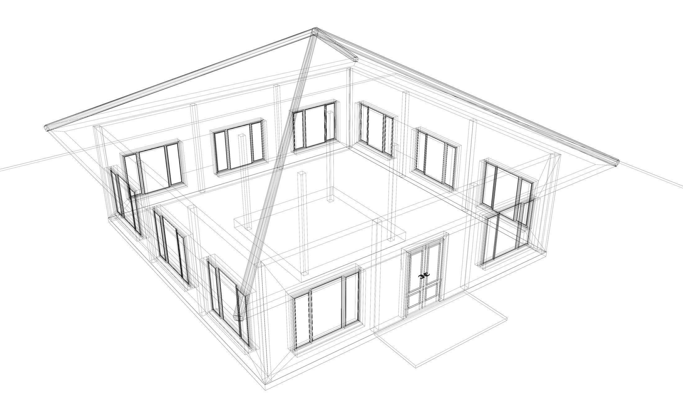 Small square house 3D model | CGTrader