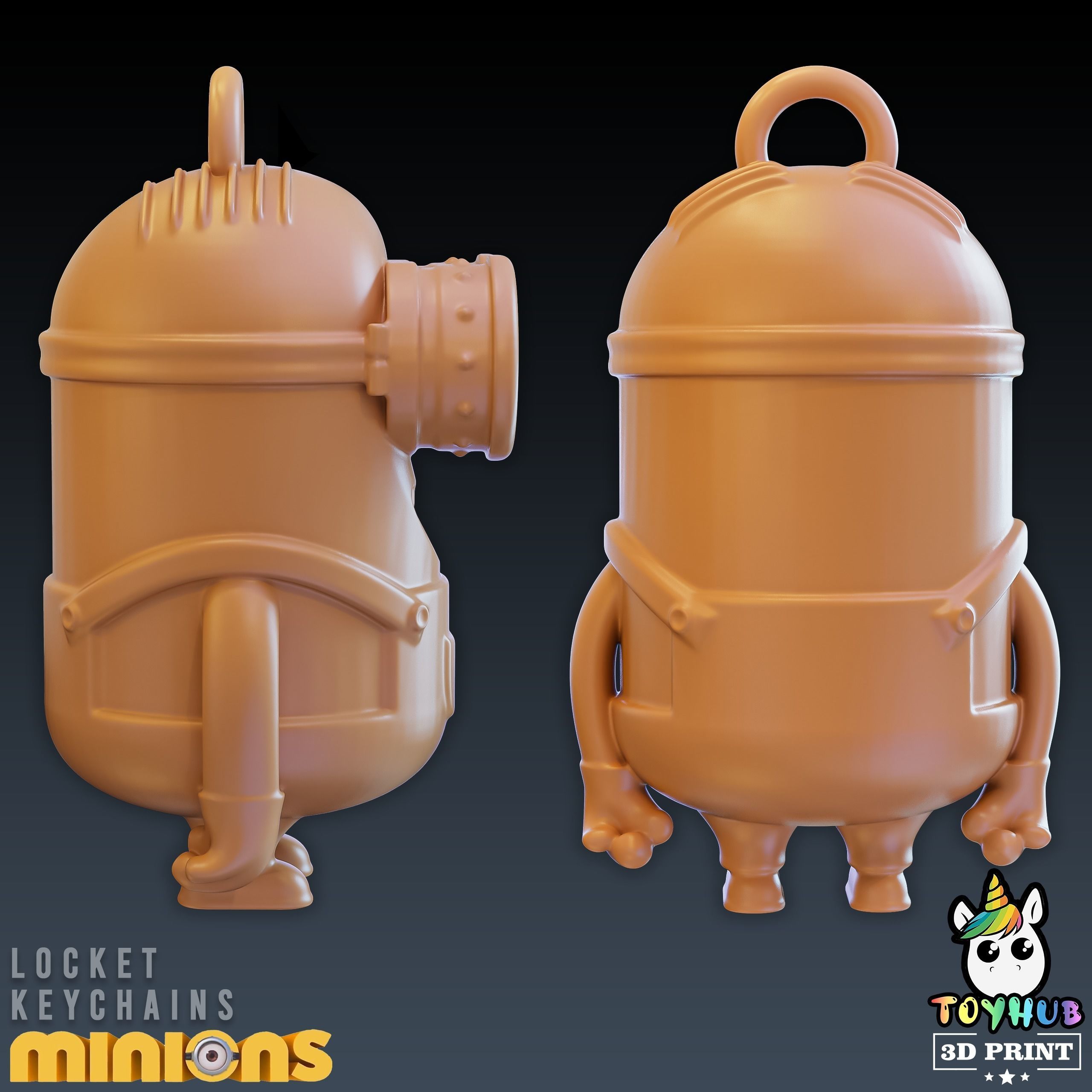 3D Printable MINIONS- KEYCHAIN LOCKET 3D model 3D printable | CGTrader