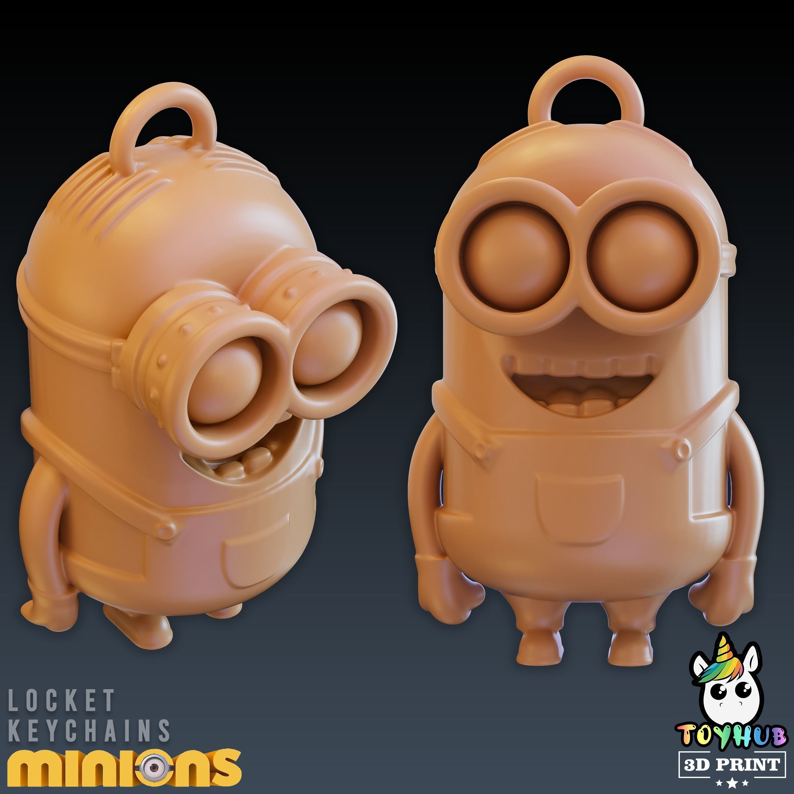 3D Printable MINIONS- KEYCHAIN LOCKET 3D model 3D printable | CGTrader