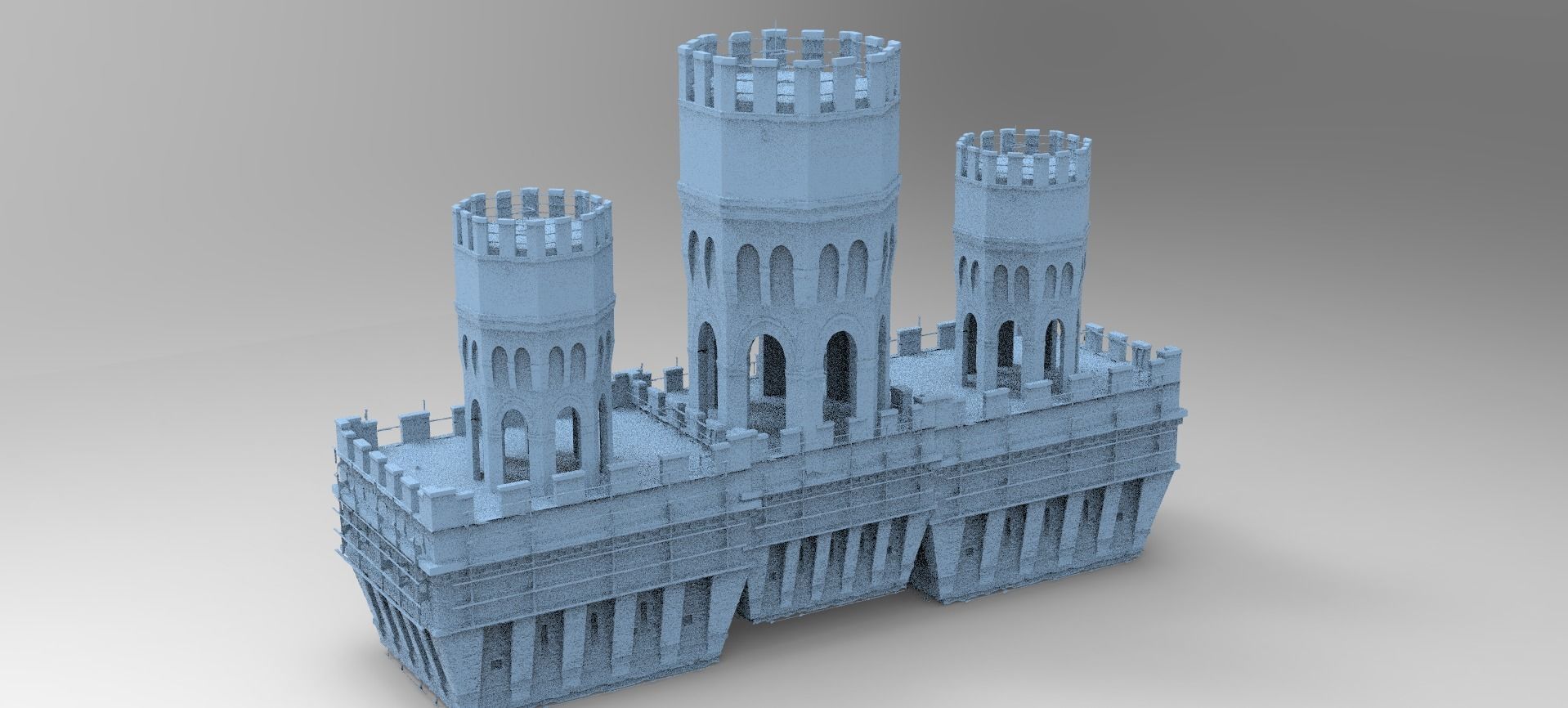 English Norfolk Fort Tower walls 3D model | CGTrader