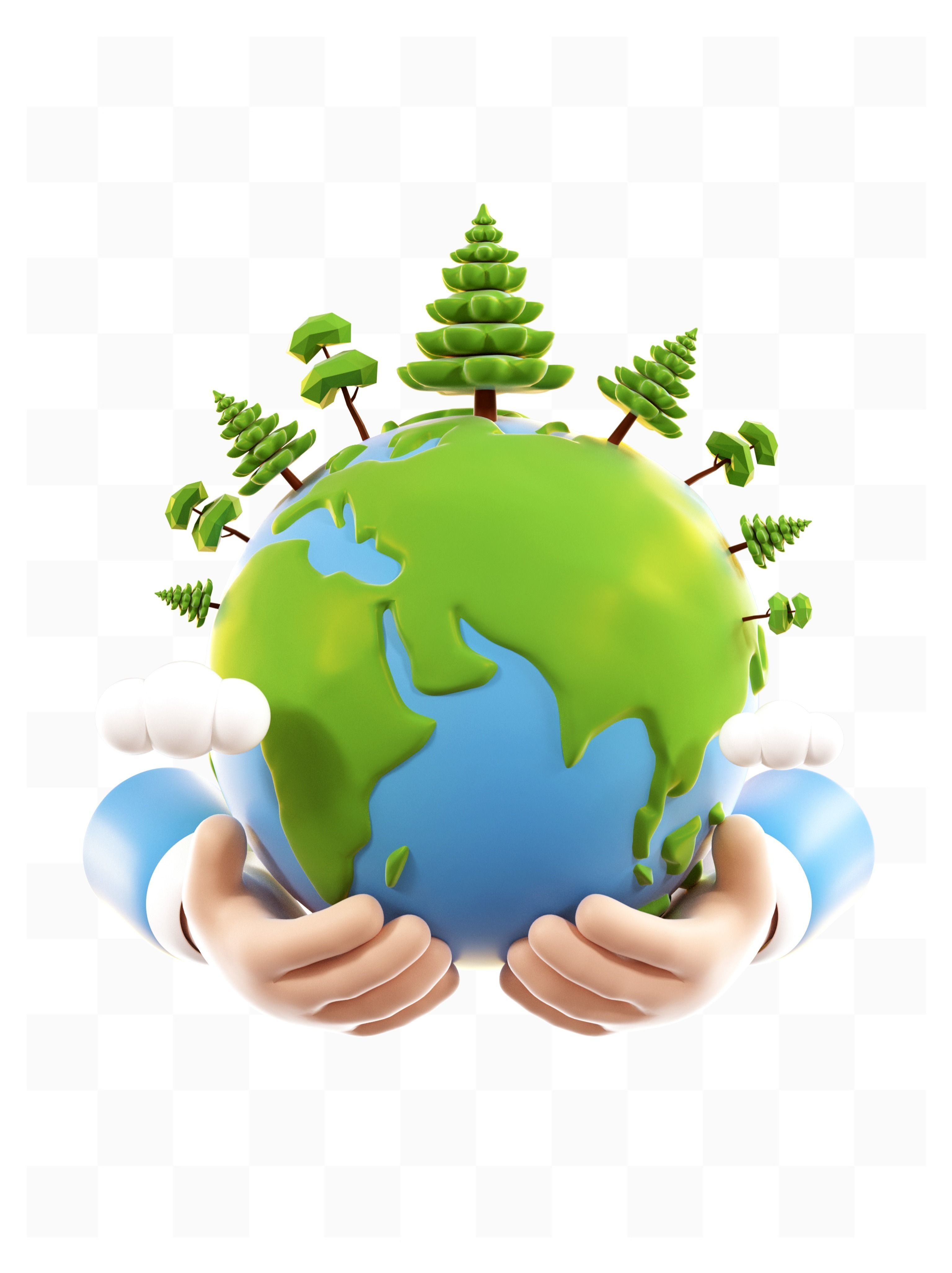 C4D model - green environmental elements 3D model | CGTrader