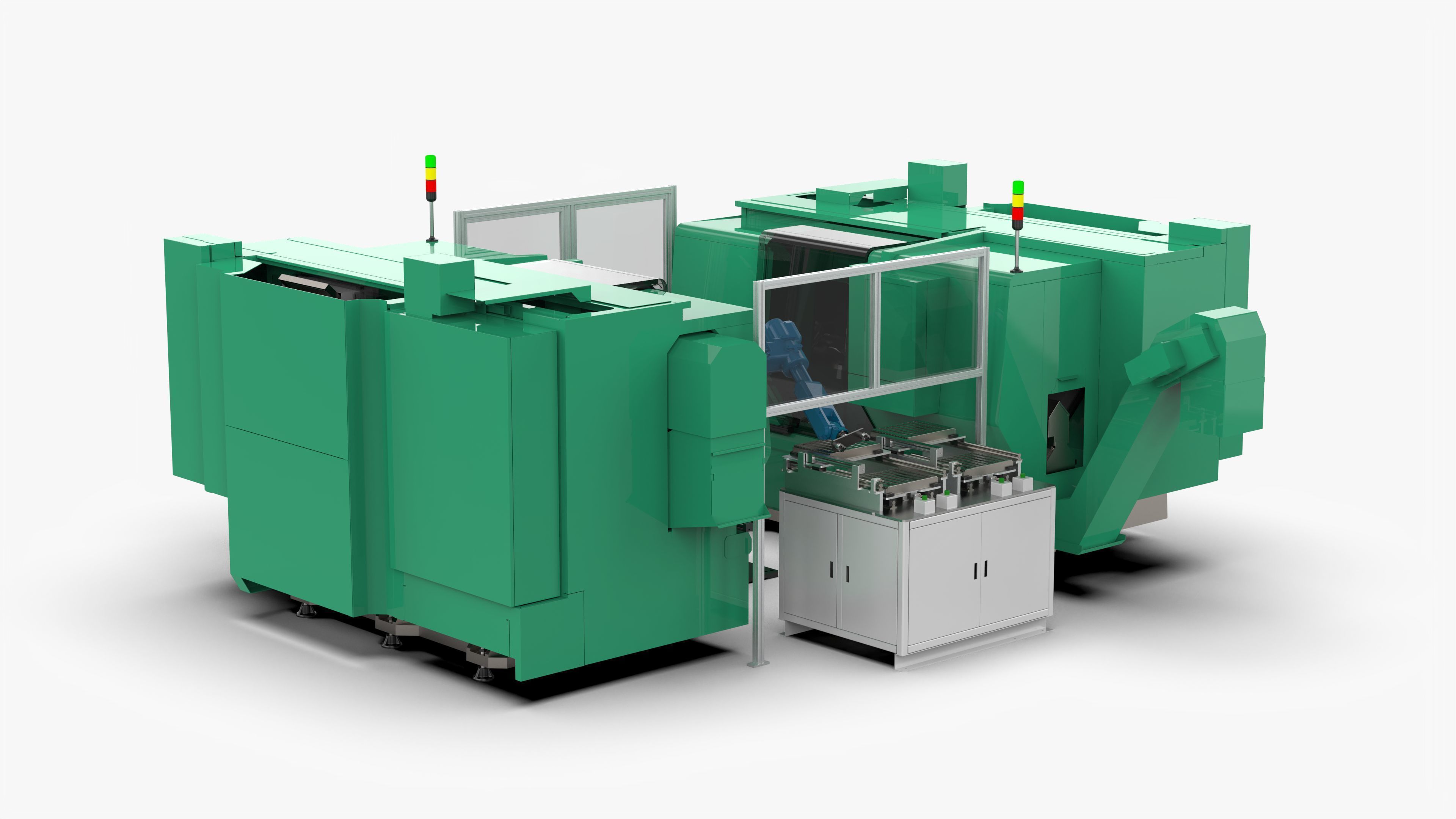 Automatic Double Station Lathe Loading and Unloading Machine free 3D model | CGTrader