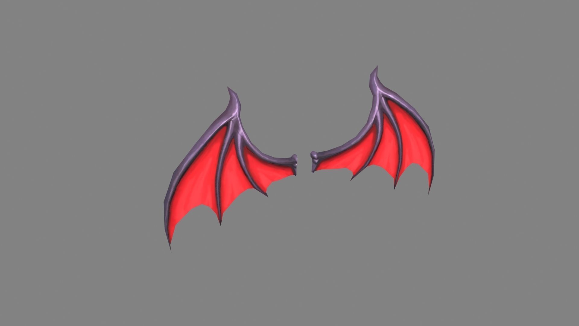 3D model Cartoon red devil wing - halloween VR / AR / low-poly | CGTrader