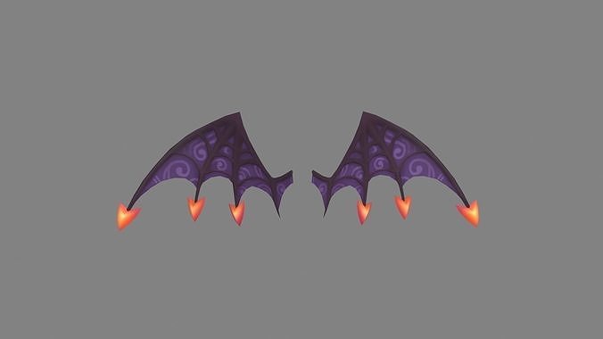 3D model Cartoon black devil wing - halloween VR / AR / low-poly | CGTrader