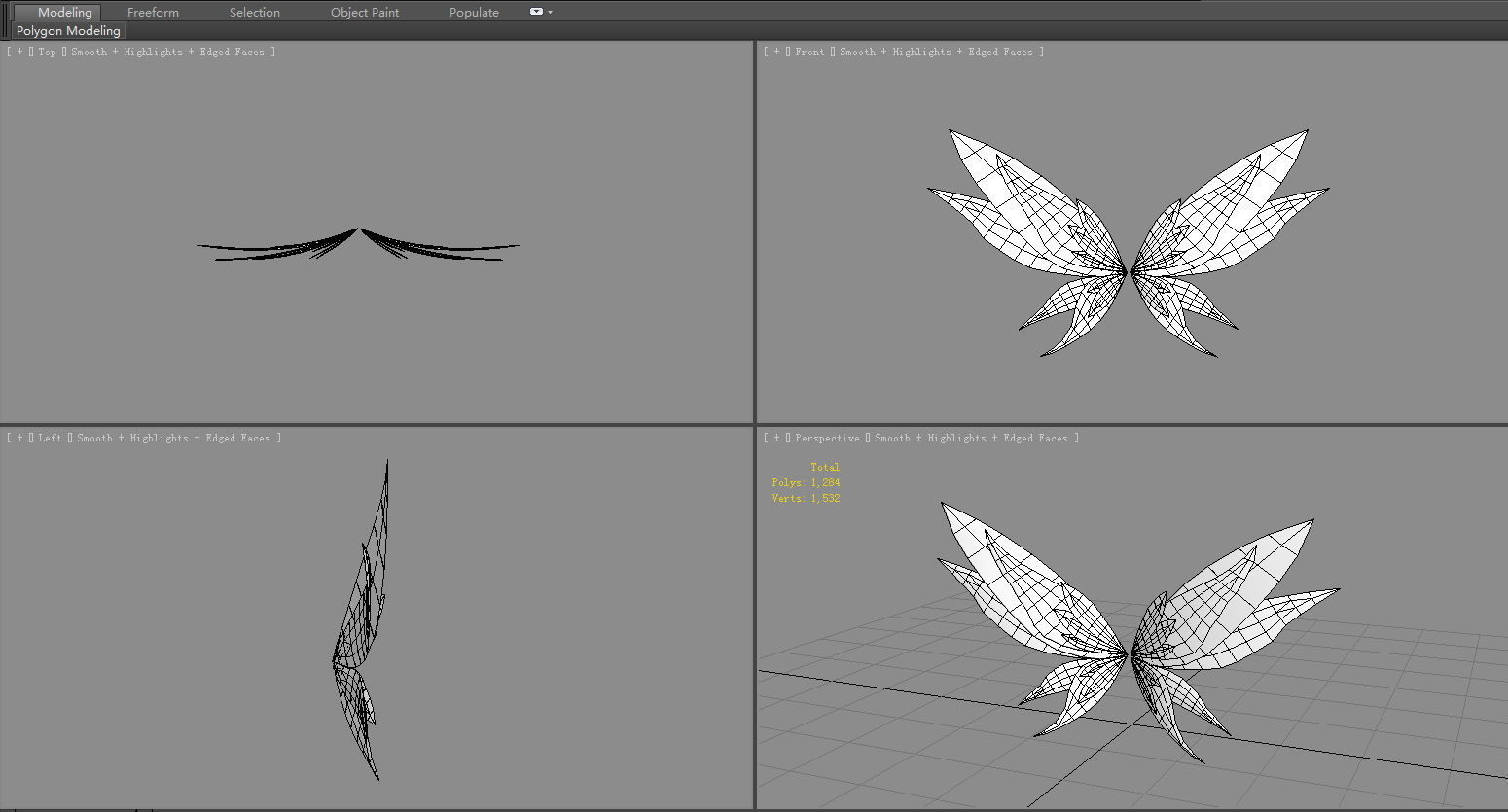 3D model Cartoon spirit wing - Translucent butterfly wing VR / AR / low ...