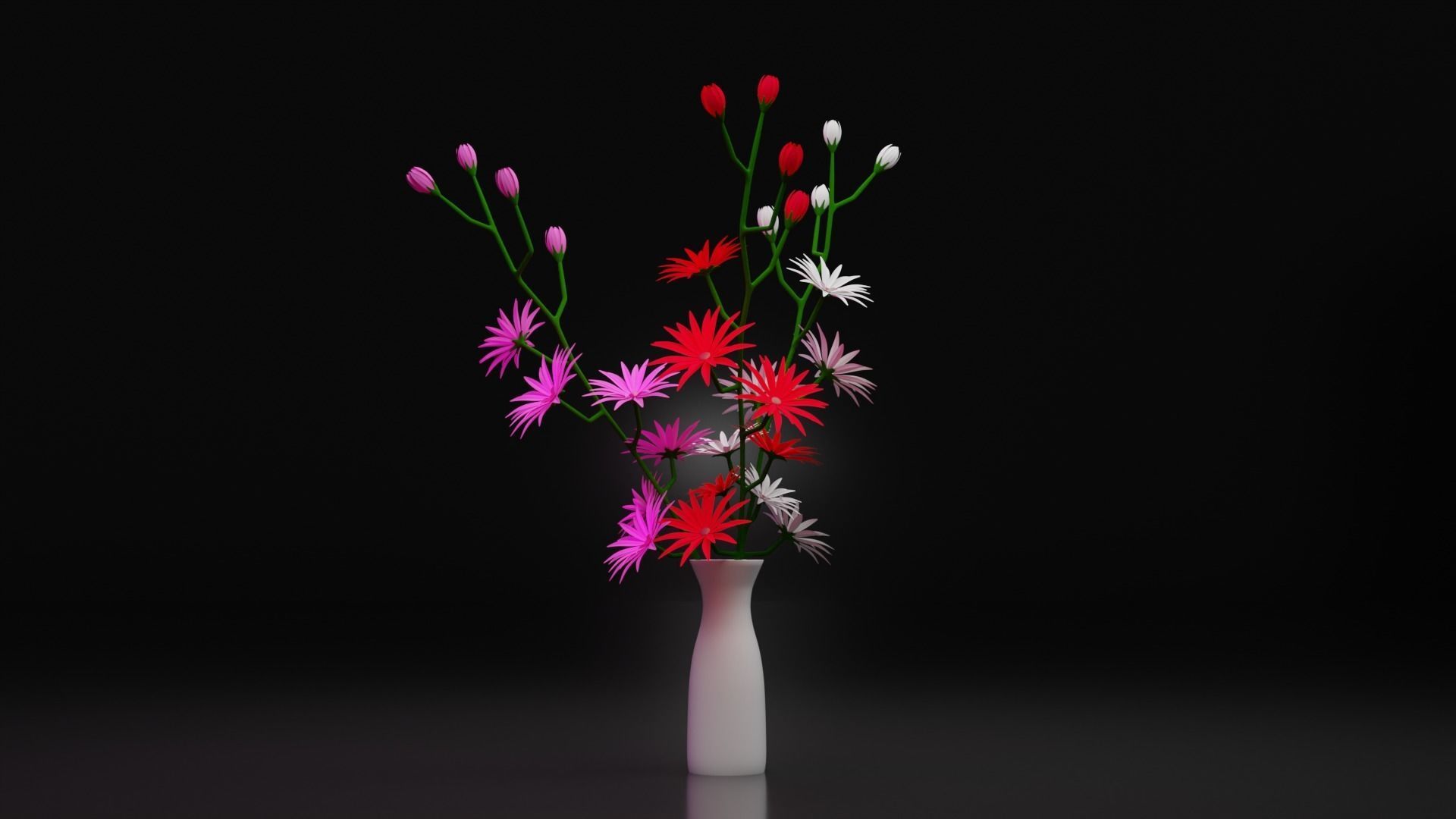 3D model 3D Flower Model flowers in vase VR / AR / low-poly | CGTrader