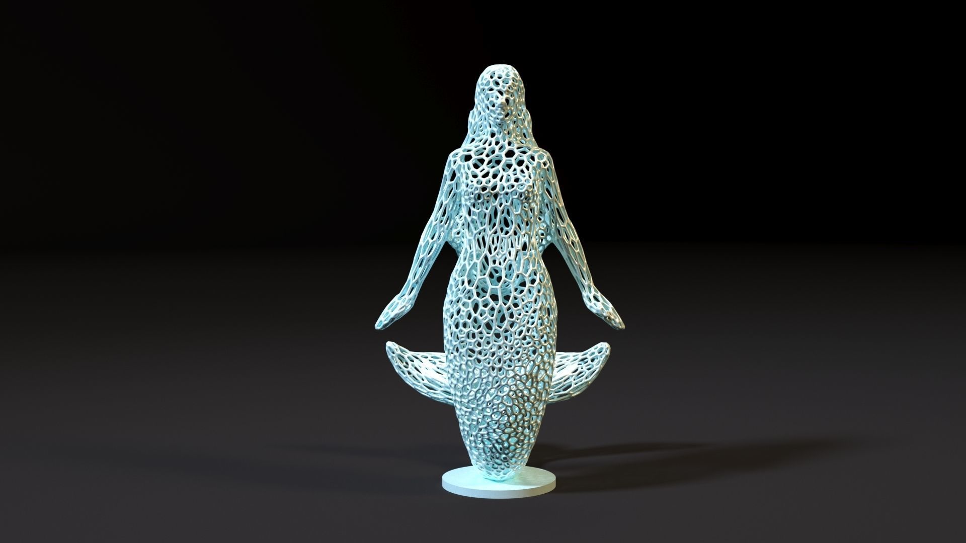 Mermaid sculpture 3D model 3D printable | CGTrader