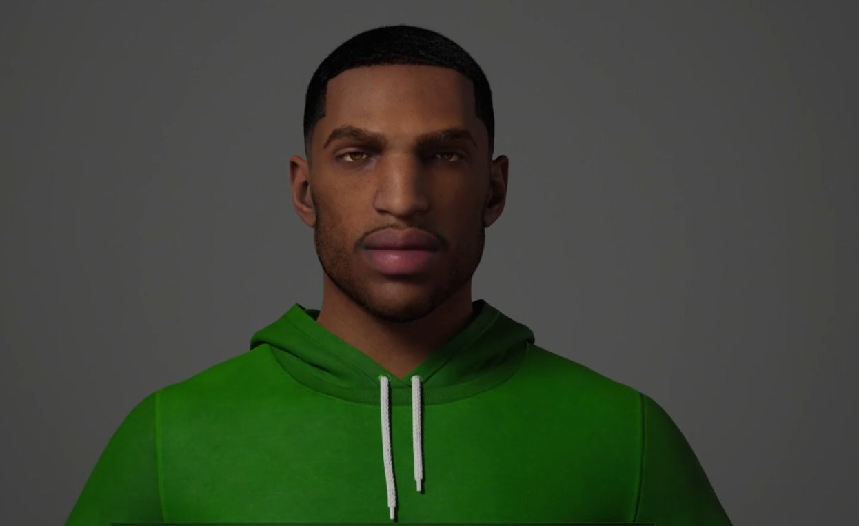 3D model Carl Johnson CJ HD Remastered 3D Model Low-poly 3D model VR ...
