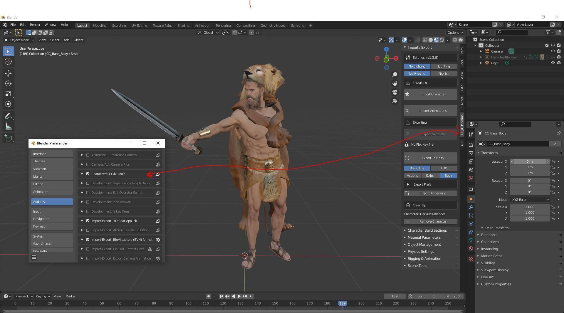 Herkules High quality character full Rigged and Animated 3D model ...