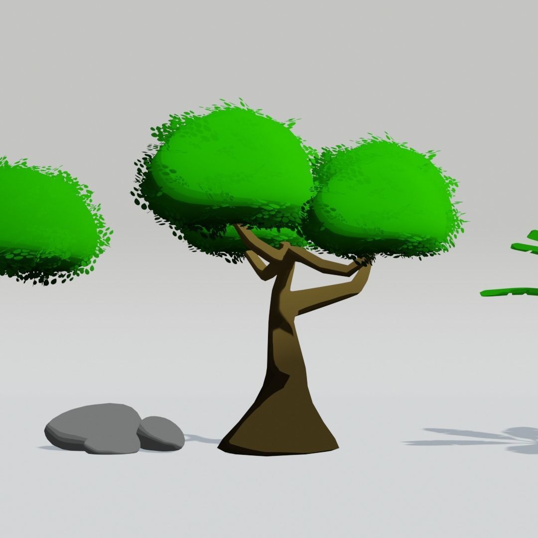 Stylized Asia Trees Blender 3D model | CGTrader