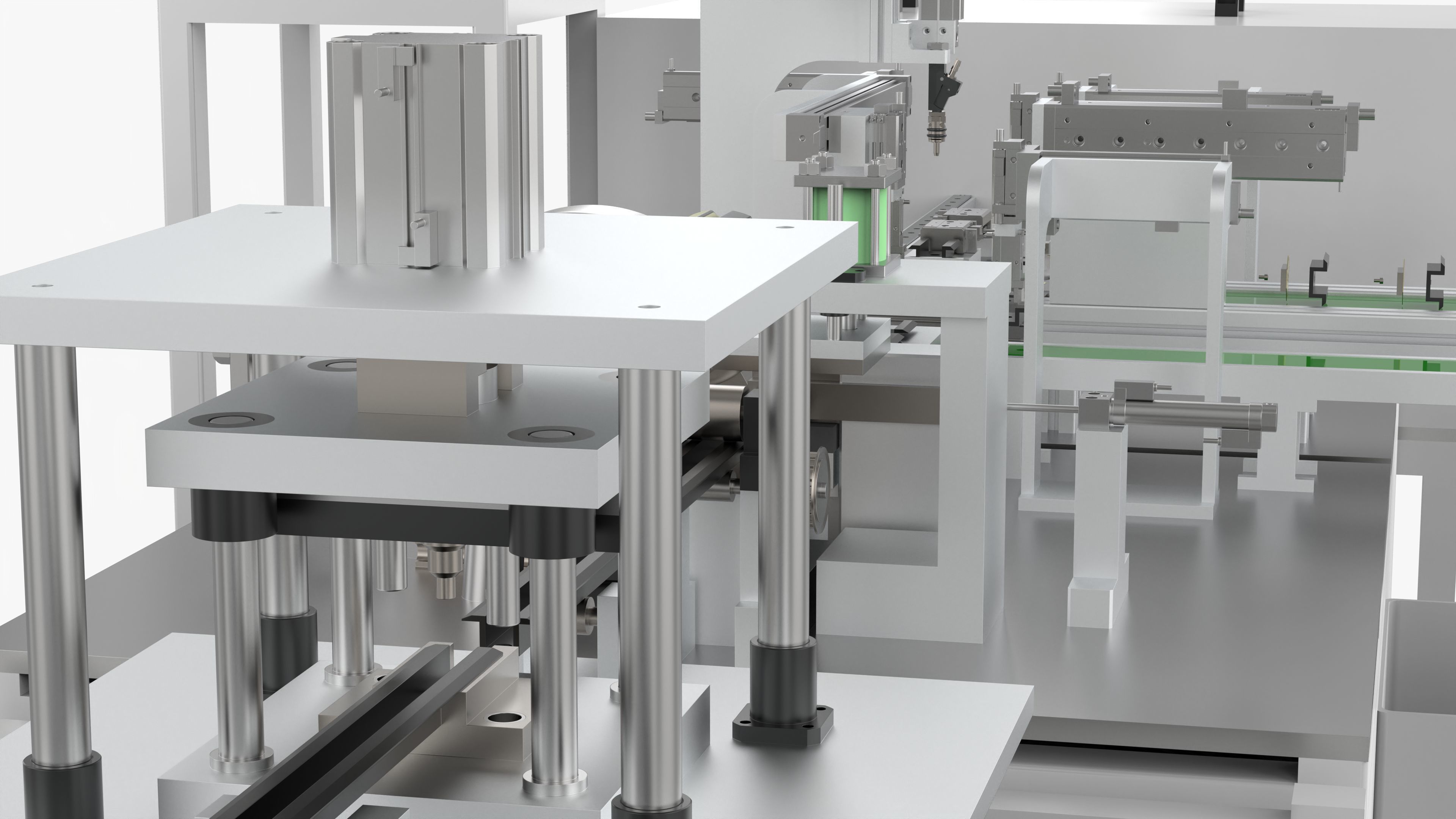 Automatic Profile Cutting Punching Fastener Assembly Line 3D model ...