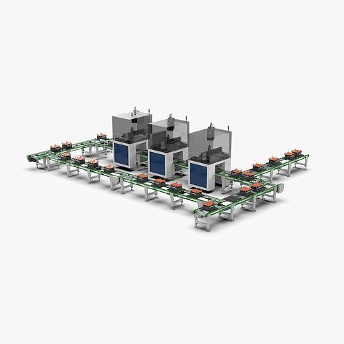 Square Shell Manual Welding and Visual Inspection Line 3D model | CGTrader
