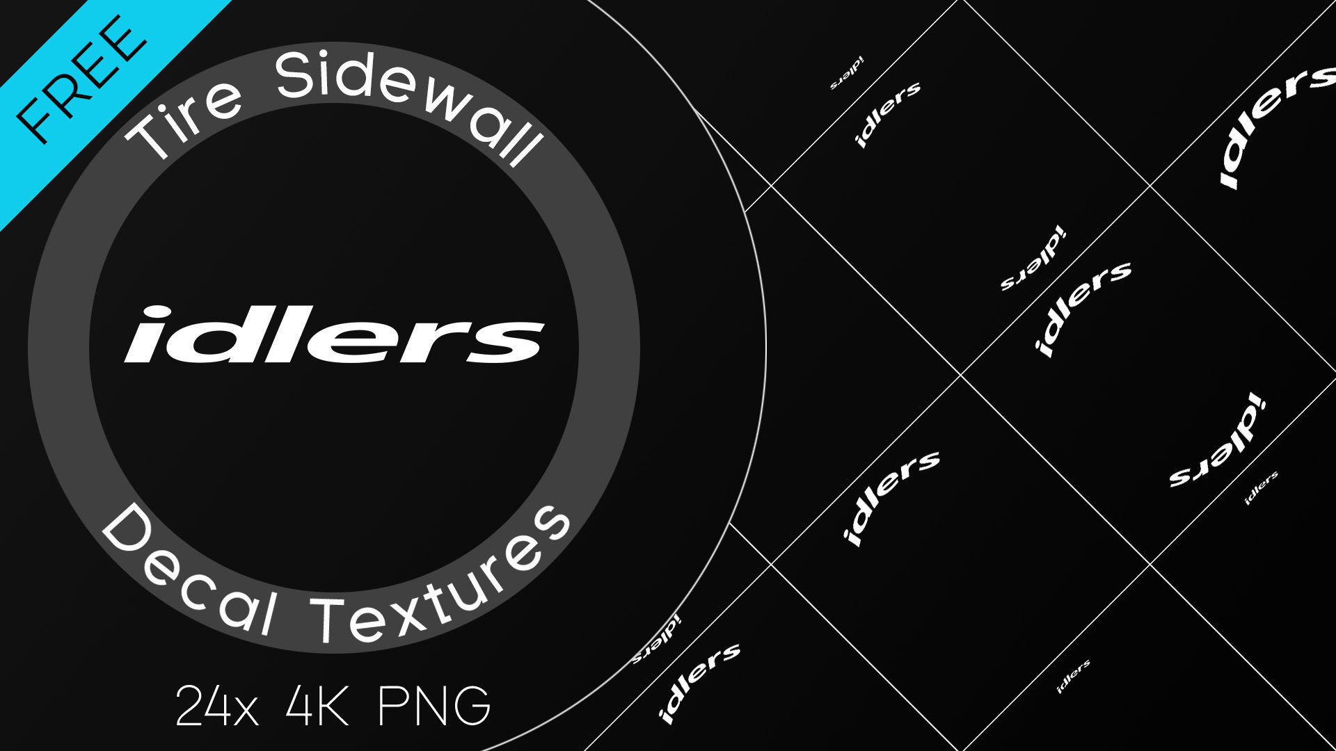 24x idlers tire sidewall 4K PNG decals free Texture | CGTrader