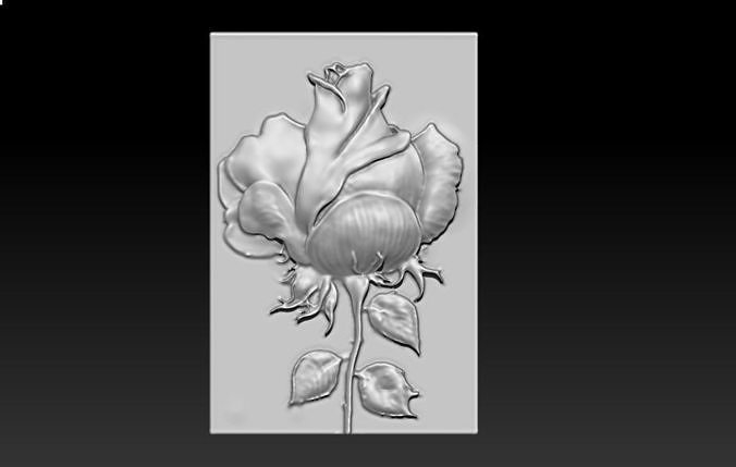 A relief rose STL rose relief map 3D printing 3D model 3D printable ...