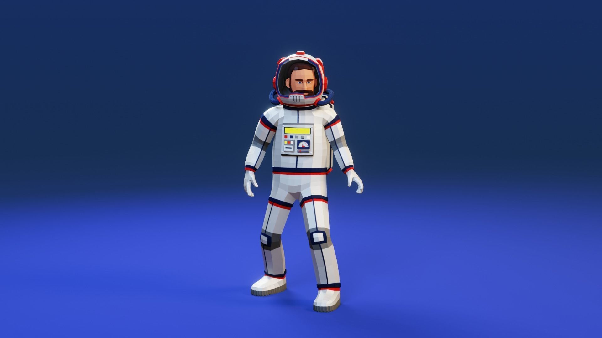 3D model Stylized low-poly astronaut in a spacesuit VR / AR / low-poly ...