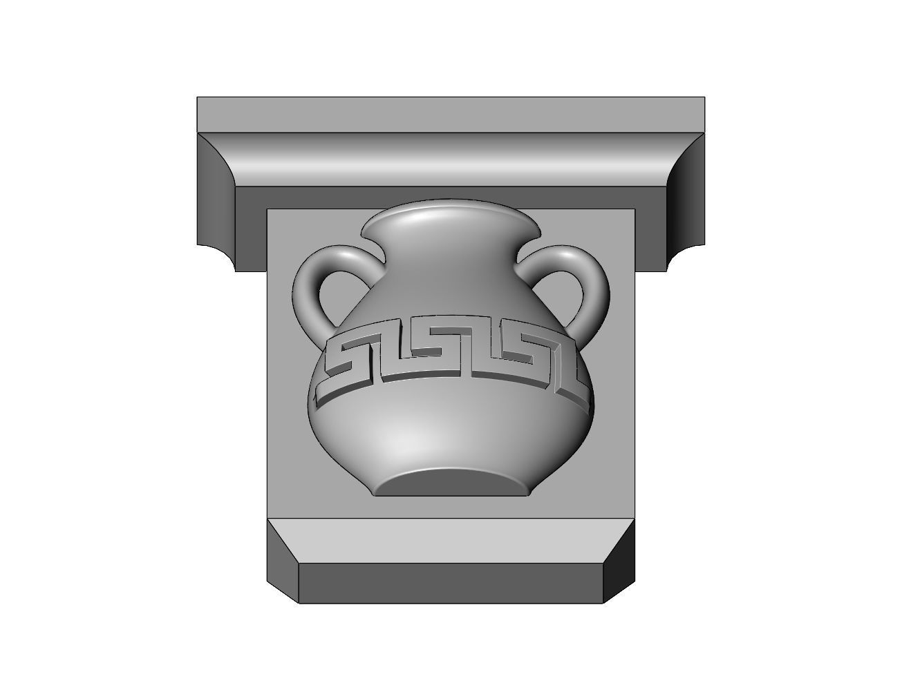 Neoclassical greek key urn corbel and bracket 3D model 3D printable ...