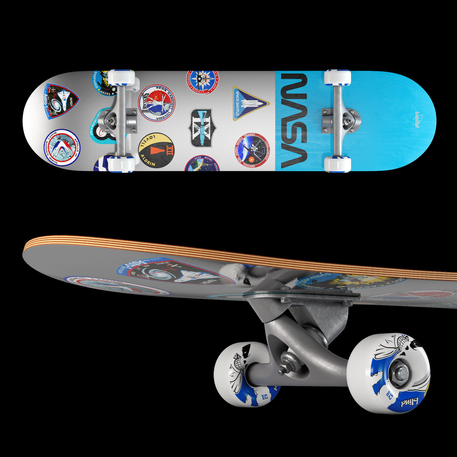 Skateboard NASA set 3D model | CGTrader