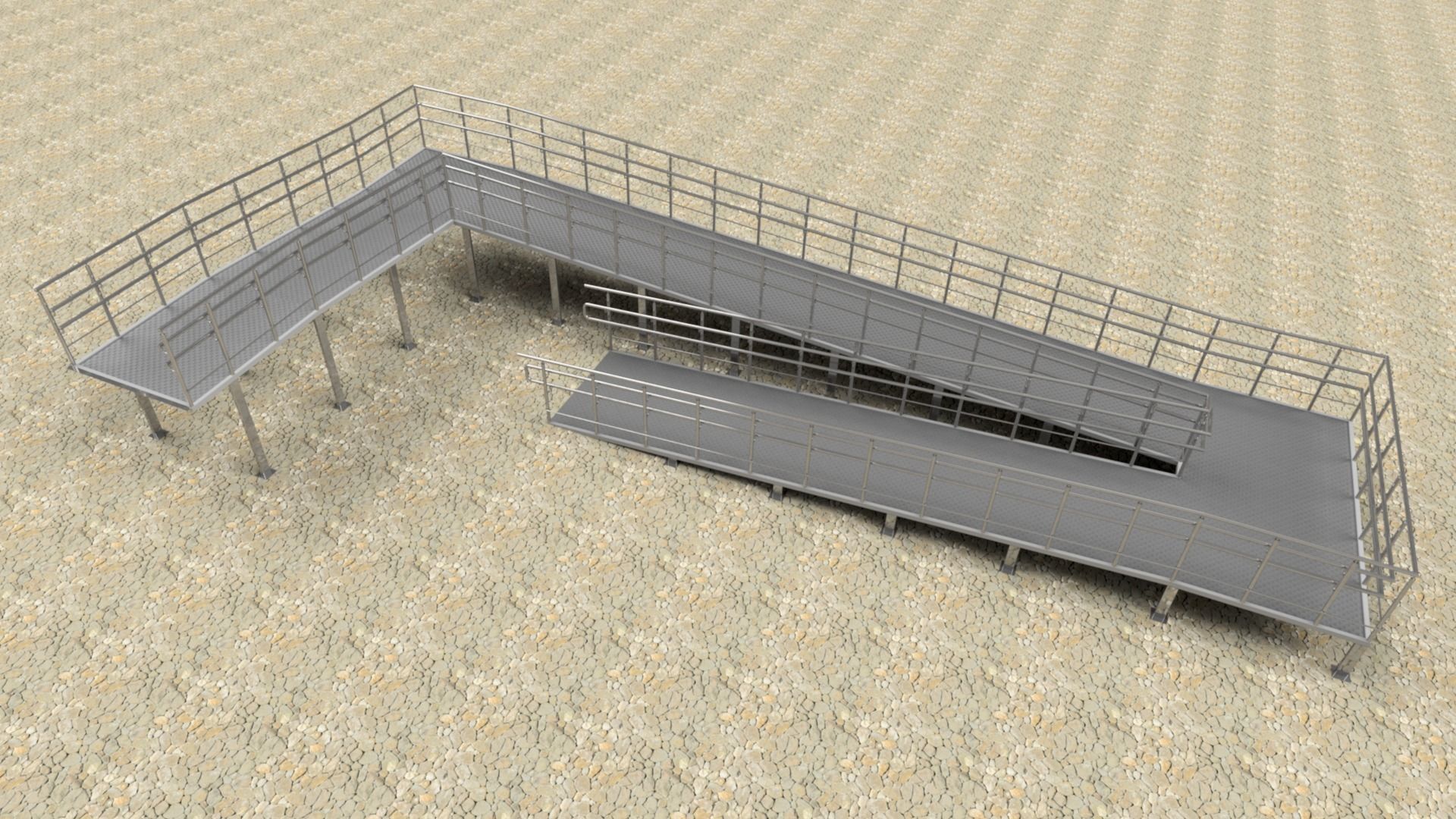 Ramp with railing 3D model | CGTrader
