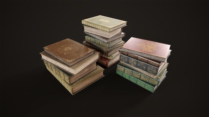 3D model Set Vintage Books VR / AR / low-poly | CGTrader