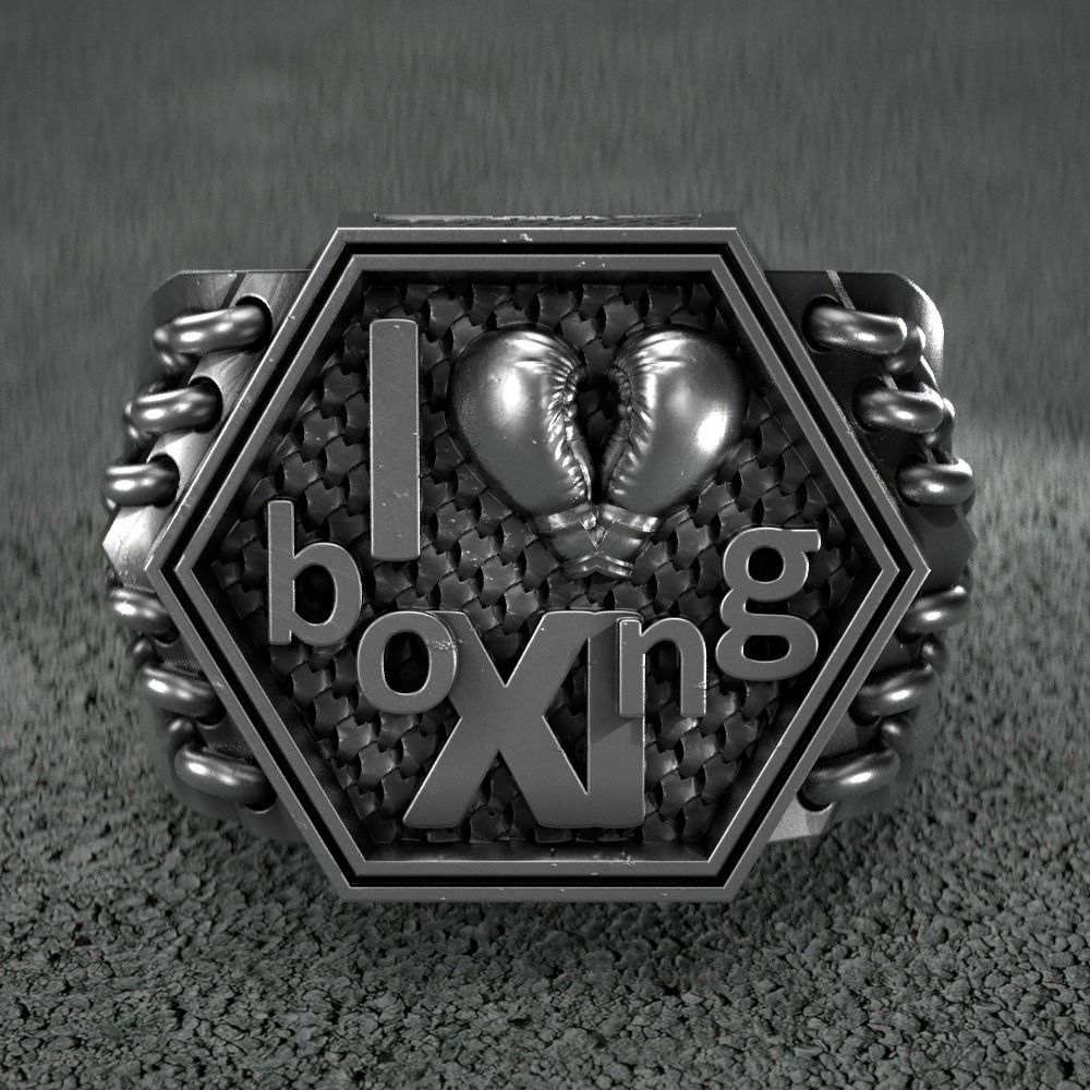 Boxing-with-love i love boxing ring 3D model 3D printable | CGTrader