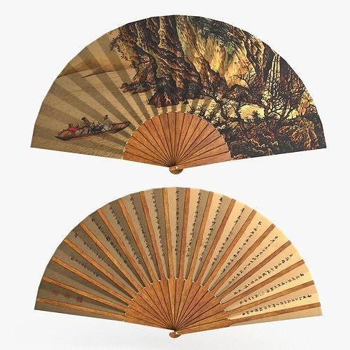 3D model Traditional Chinese Fan VR / AR / low-poly | CGTrader