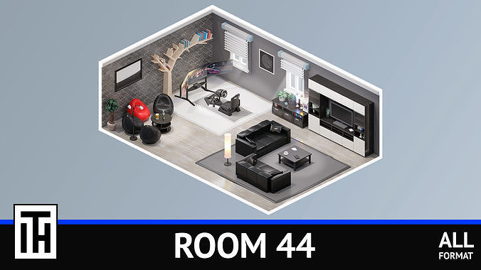 3D model Room 44 VR / AR / low-poly | CGTrader