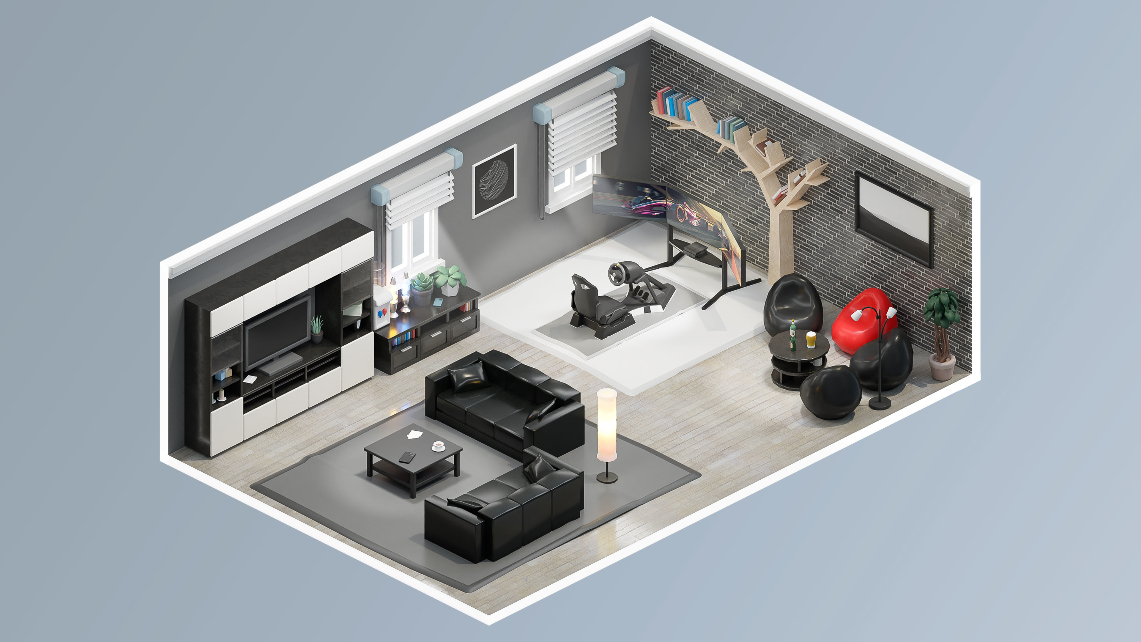 3D model Room 44 VR / AR / low-poly | CGTrader