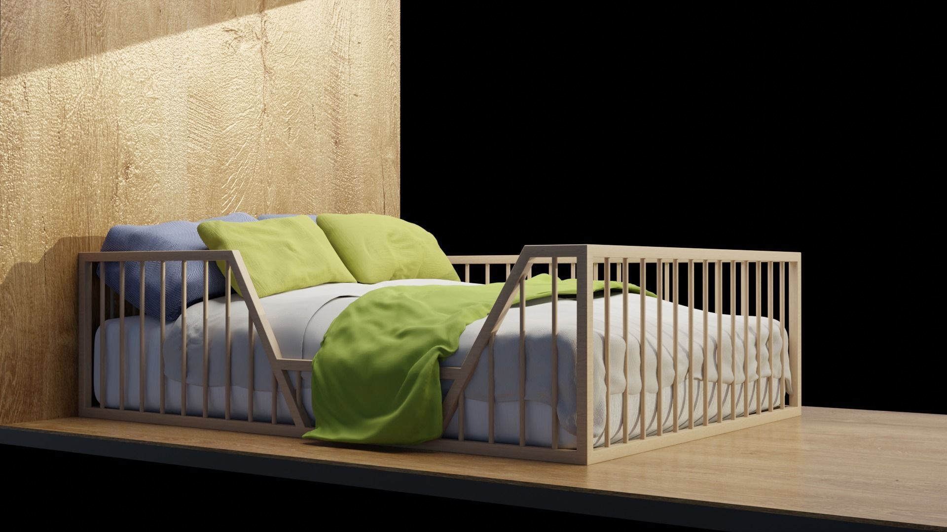 Floor Bed free 3D model | CGTrader